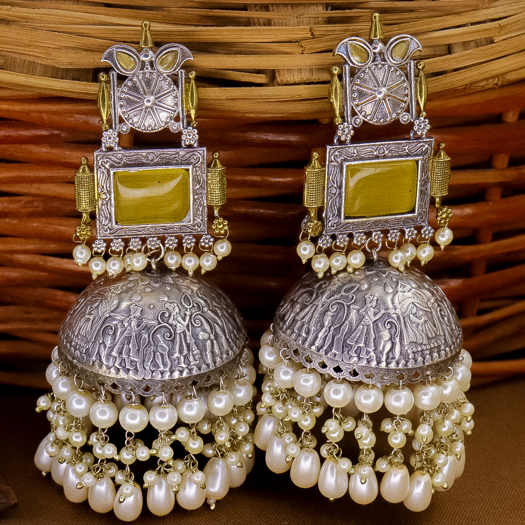 Shonali Statement Premium Brass Jhumka – Kuvar Jewels