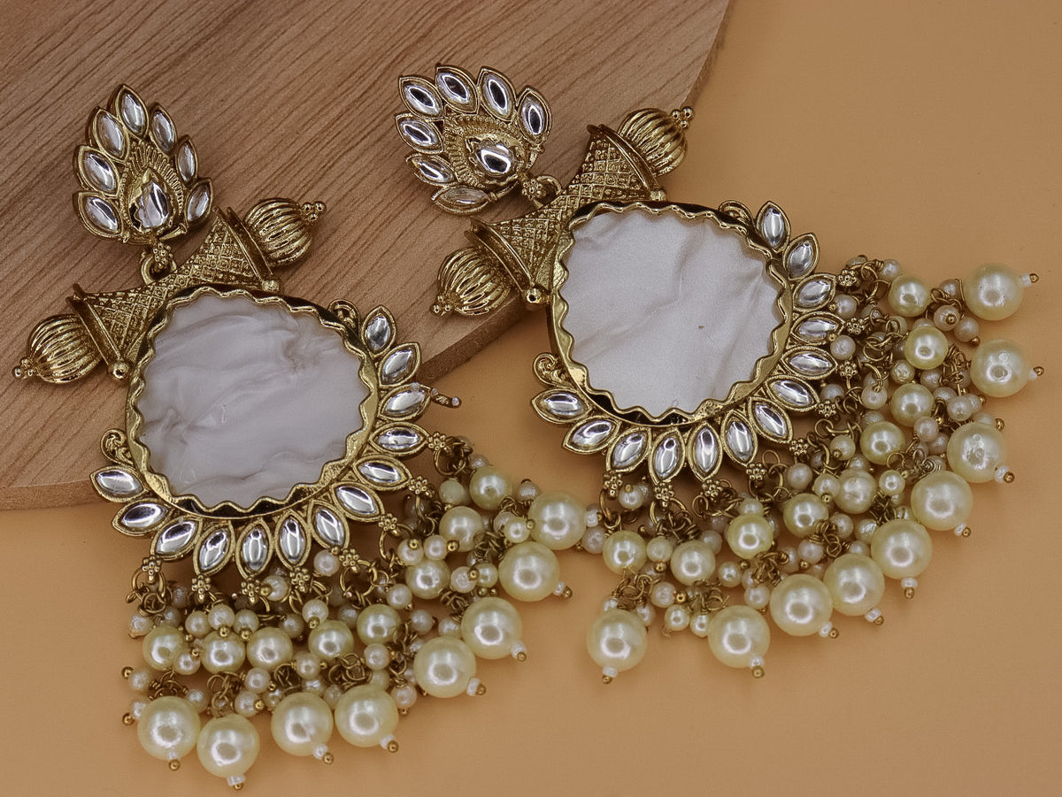 Zariah Chandbali With Mother Of Pearl Stone – Kuvar Jewels